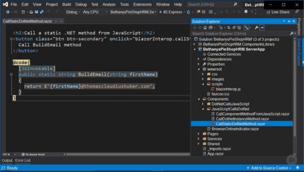 آموزش ارتباط بلیزر با جاوا اسکریپت JavaScript Interop - پرووید